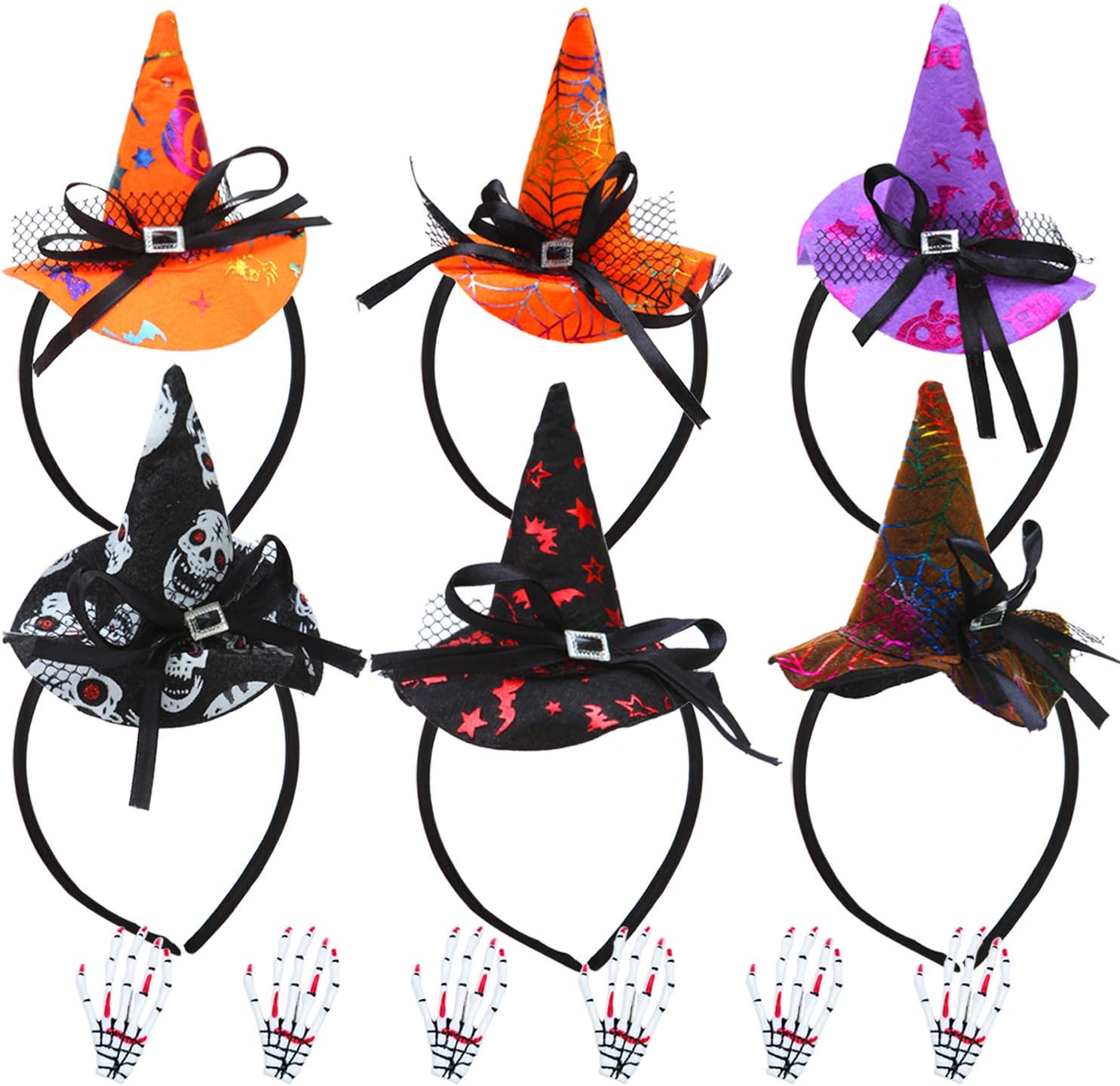 Amazon.com: Elcoho 6 Pack Halloween Headbands with 6 Pack Bloodstain ...