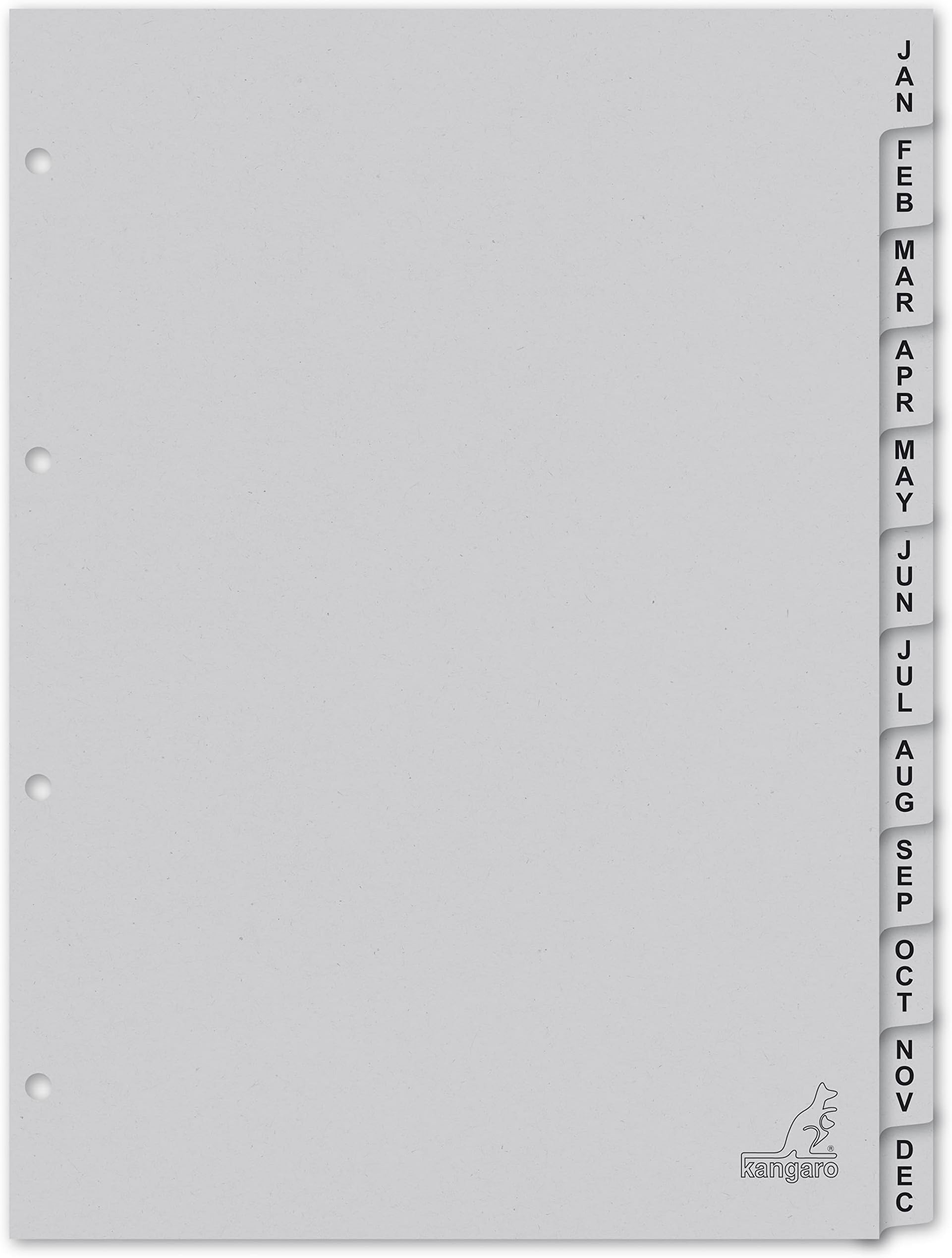 Durable Register für DIN A4, volldeckend (5er Pack - grau, Jan-Dez ...