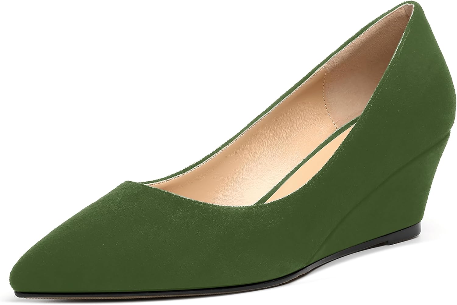 Amazon.com | MOVINSTEPS Womens Pointed Toe Dress Slip On Work Wedge Low ...