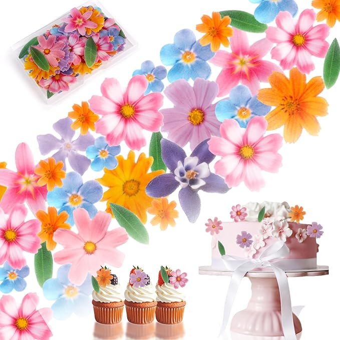 Amazon.com: Edible Flowers Cake Decorations – Edible Flowers & Flower ...