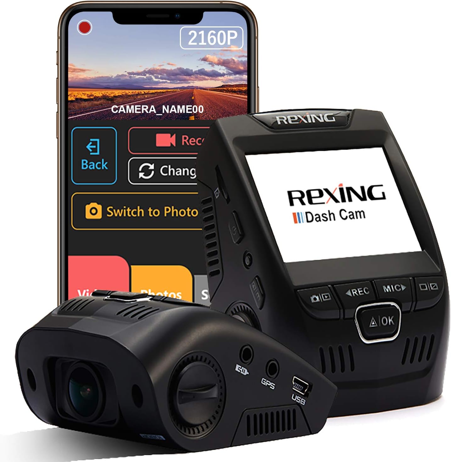 Amazon.com: RexingUSA V1-4K Ultra HD GPS Dash Cam 2.4” LCD, Wi-Fi, 170 ...