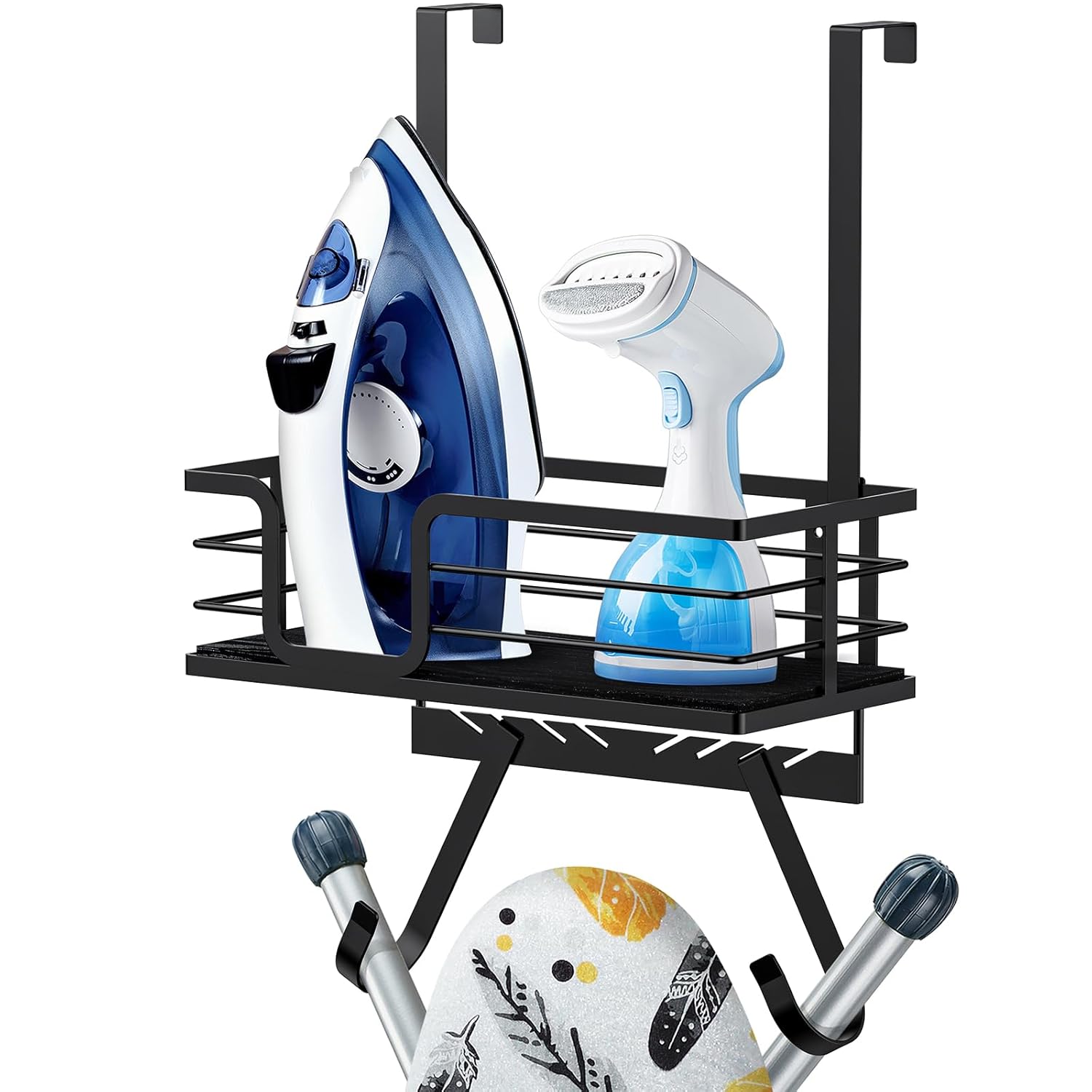 TJ.MOREE Over The Door/Wall Mount Ironing Board Hanger, Laundry Room Iron and Ironing Board ...