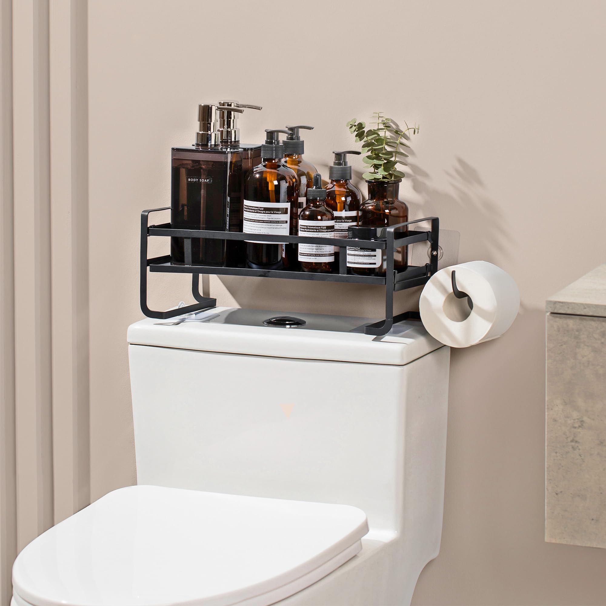 Amazon.com: Marmolux Matte Black Single Shelf Over Toilet Storage ...