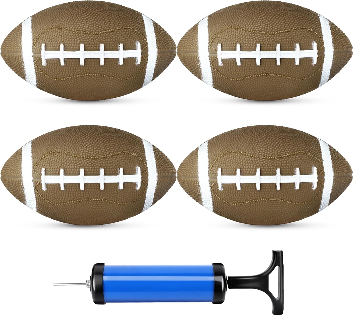 Amazon.com: Hooqict 4 Pack Inflatable Footballs with Hand Pump 6.5 Inch ...