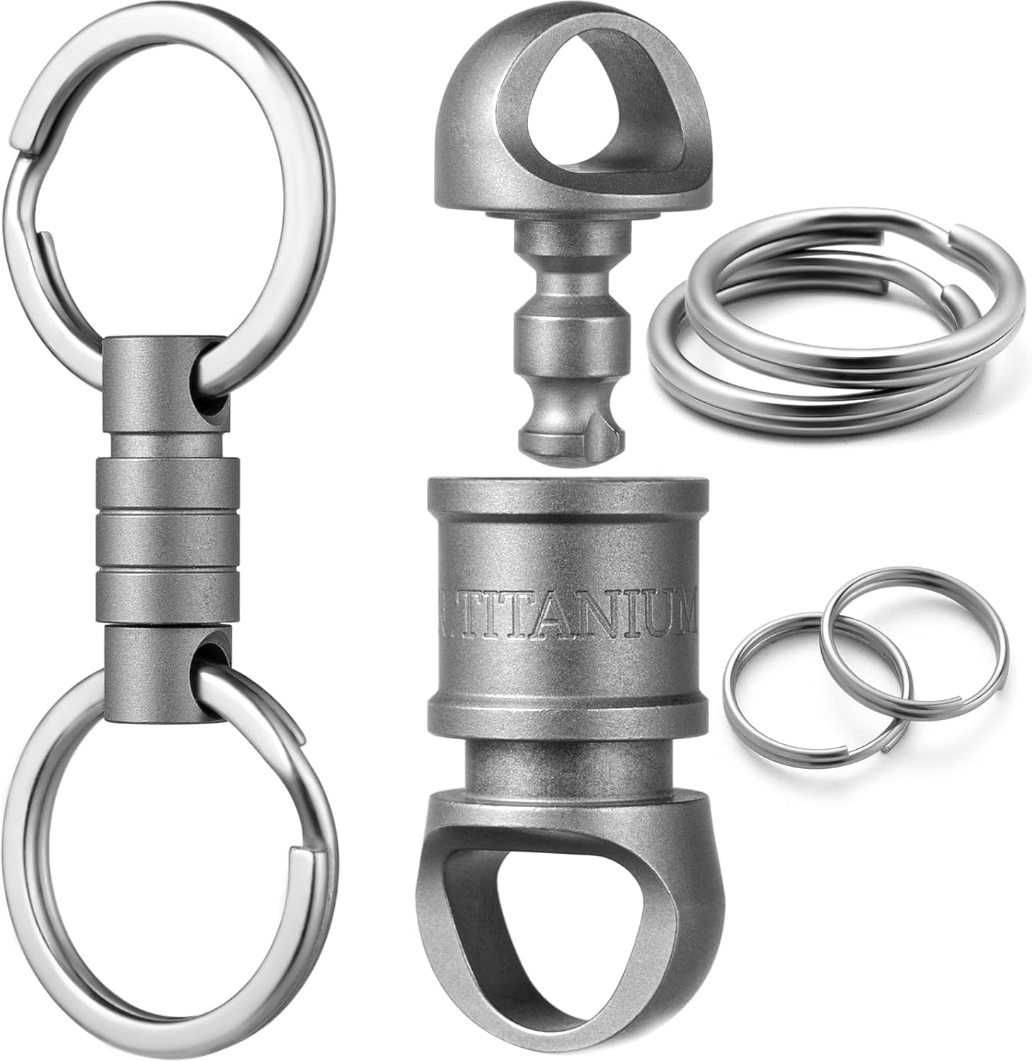 Amazon.com: FEGVE Titanium Detachable Pull Apart Car Key Holder Swivel ...