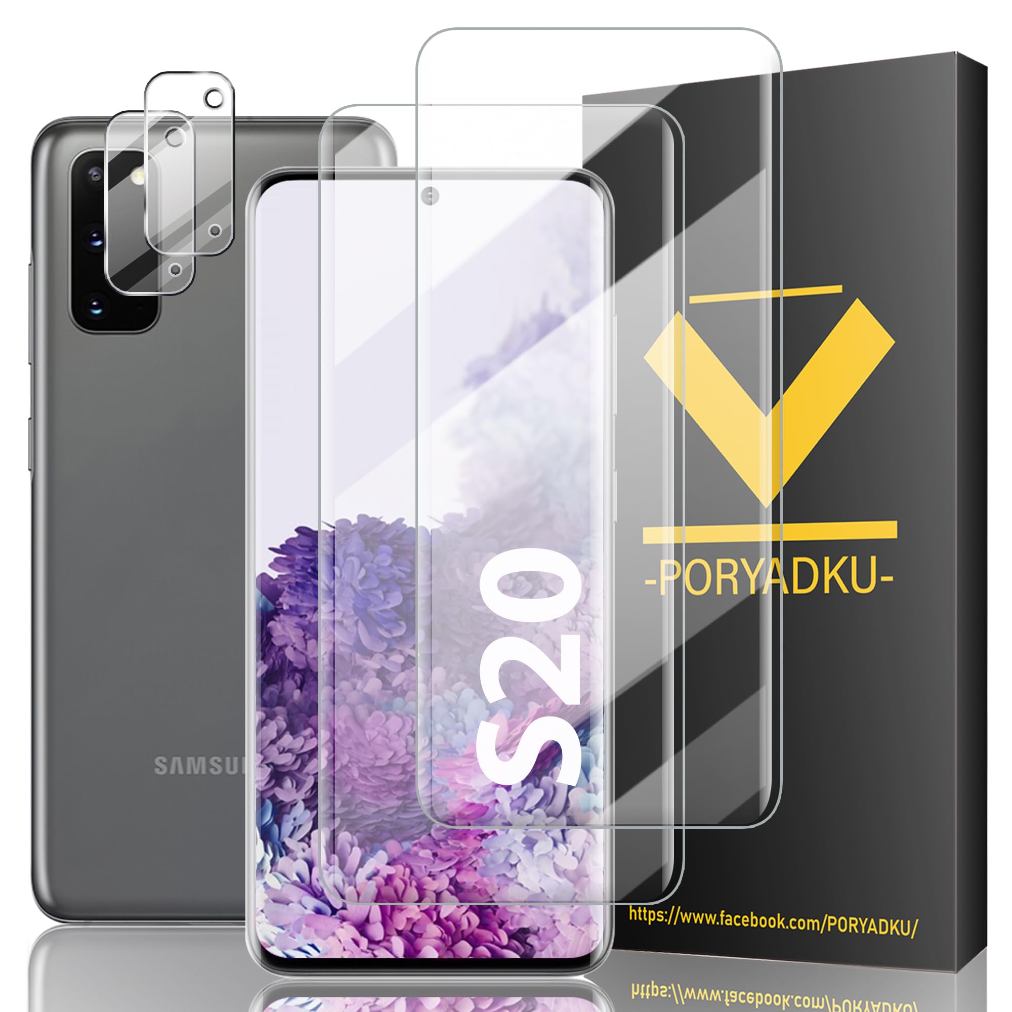 Amazon.com: 2+2 Pack For Galaxy S20 Screen Protector Tempered Glass 2 Pack + Tempered Glass ...