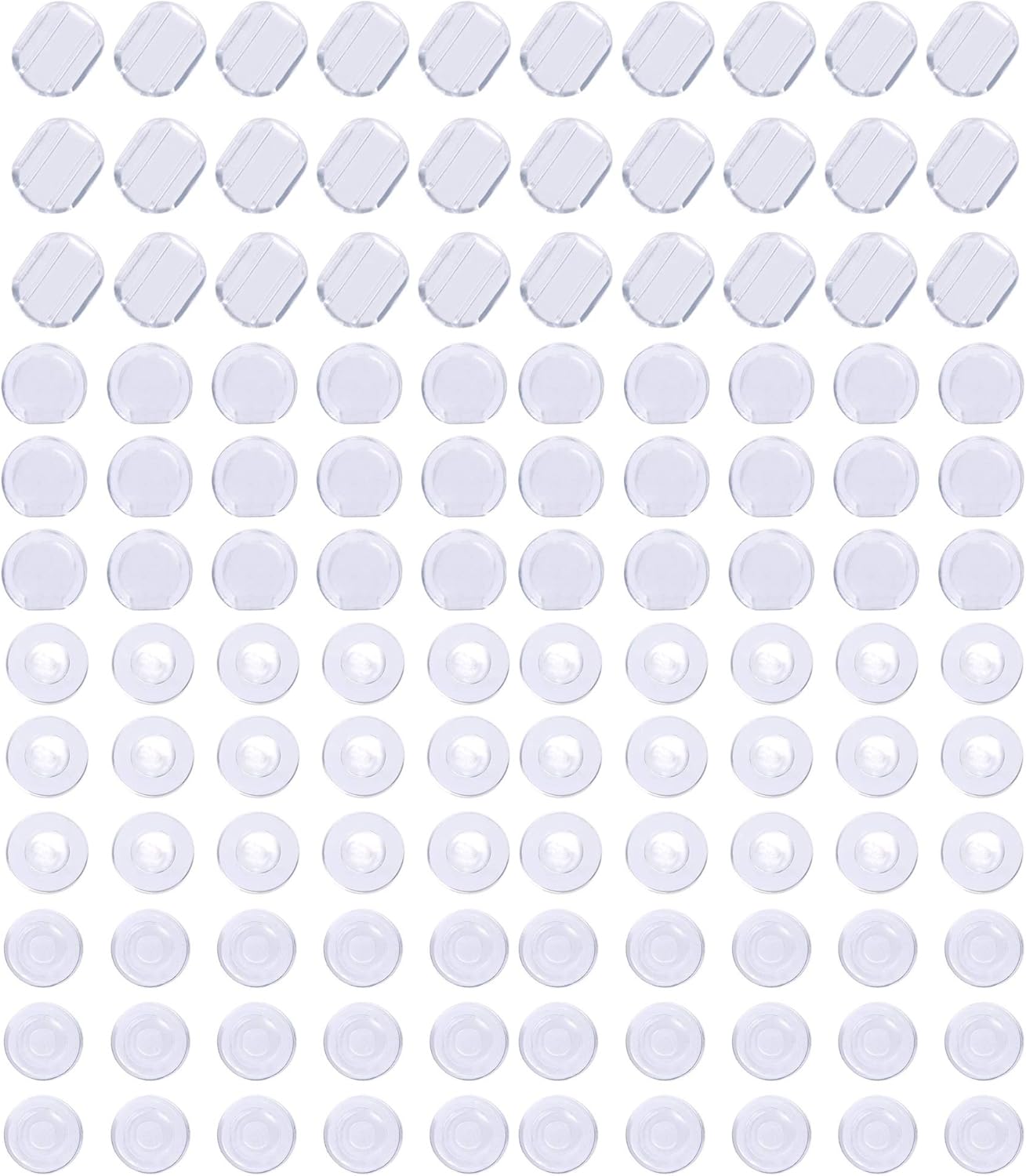 Amazon.com: TOAOB 120 Pieces 4 Sizes Earring Back Pads Clear Silicone ...