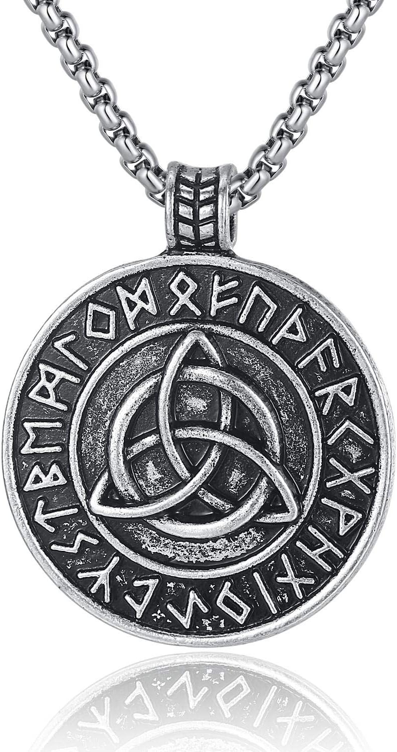 Holyheart Viking Trinity Knot Necklace, Nordic Rune Triangle Knot ...