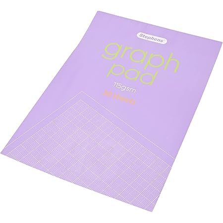 Silvine A3 Graph Pad. 50 Sheets of Quality 90gsm Paper, Printed 1-5 ...