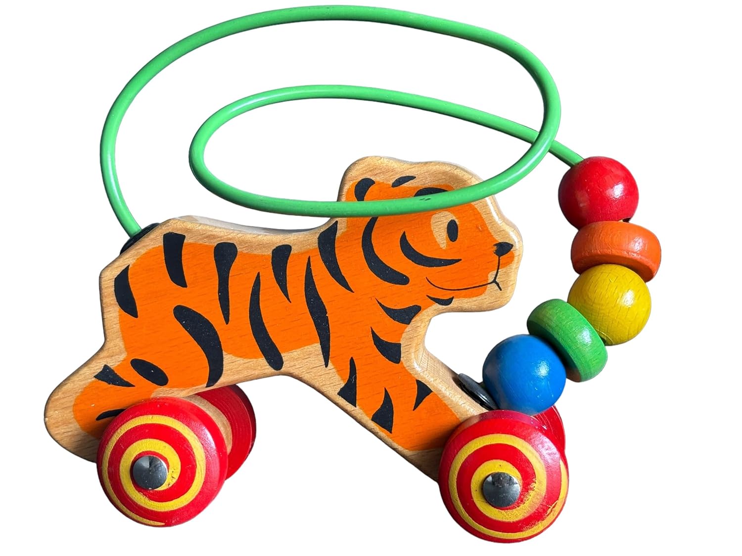 Buy Wooden Tiger Push Pull Toy with Beaded Roller Online at Low Prices ...