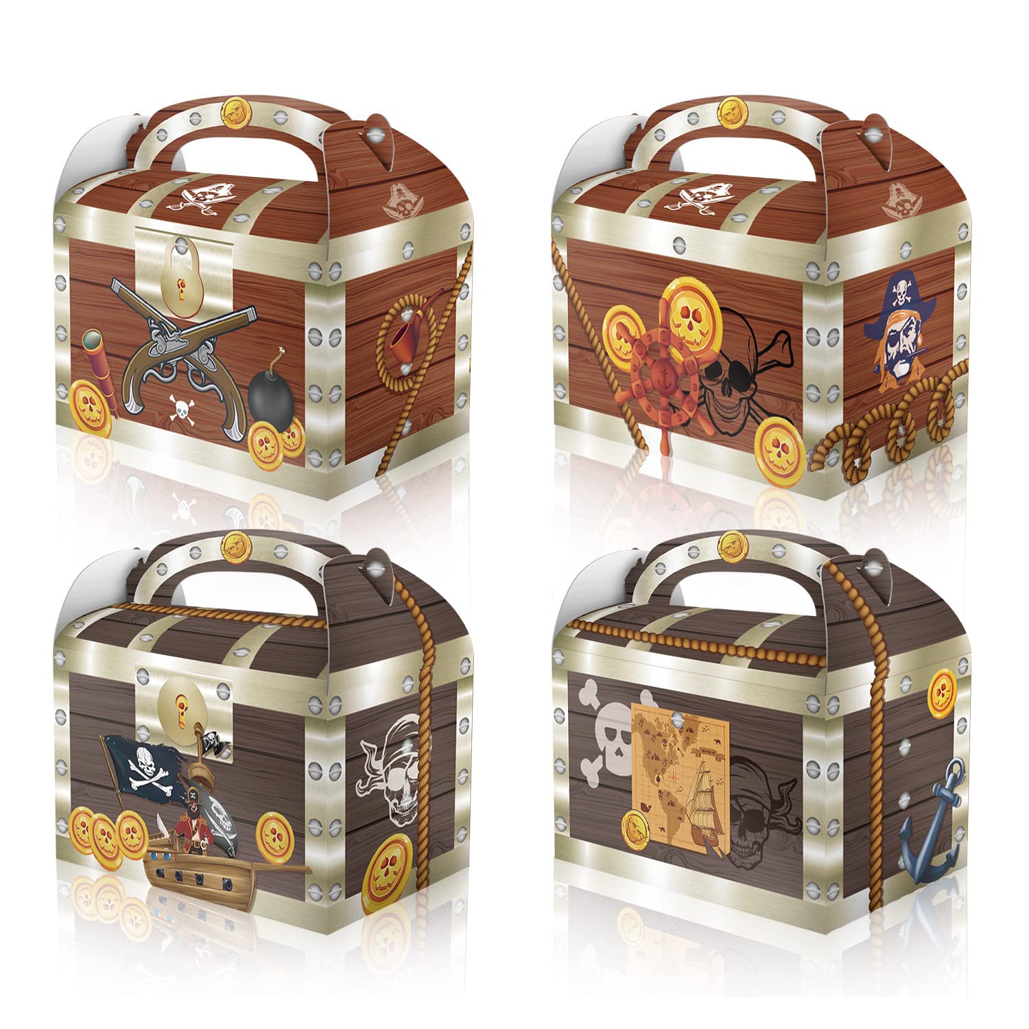 Amazon.com: RIGHTA TECH 12 Packs Pirate Treasure Treat Gift Boxes ...
