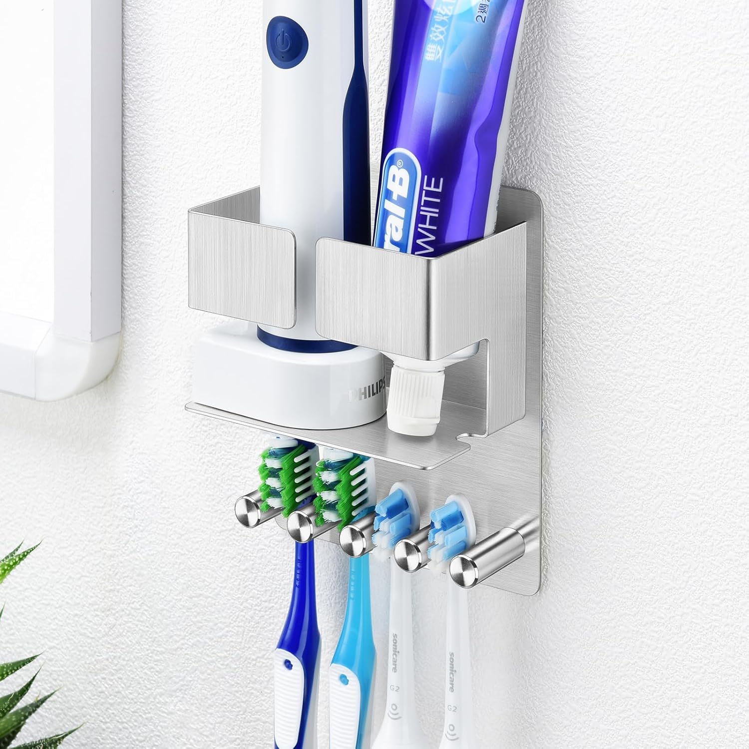 Amazon.com: Oukimly Toothbrush Holder Wall Mounted, Electric Toothbrush ...