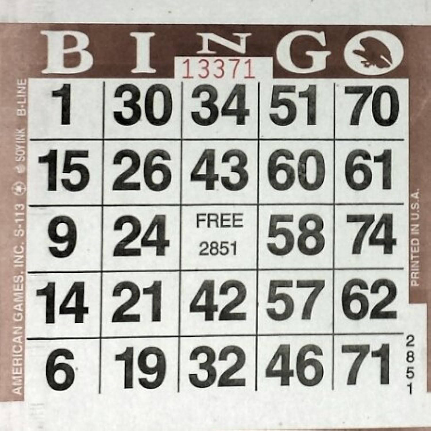 Amazon.com: 1 on Brown Bingo Paper Card Sheets (500 Sheets Per Pack ...