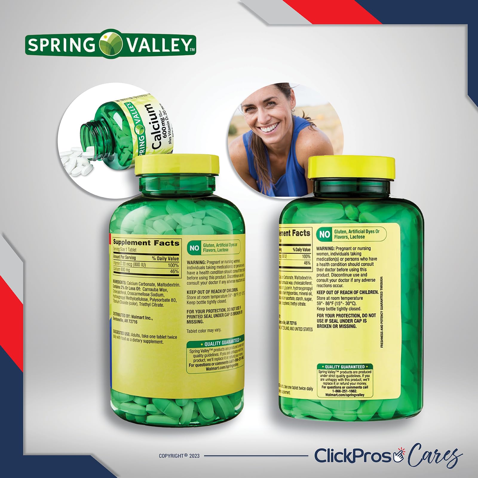 Snapklik.com : Spring Valley Calcium Plus Vitamin D Tablets Dietary ...