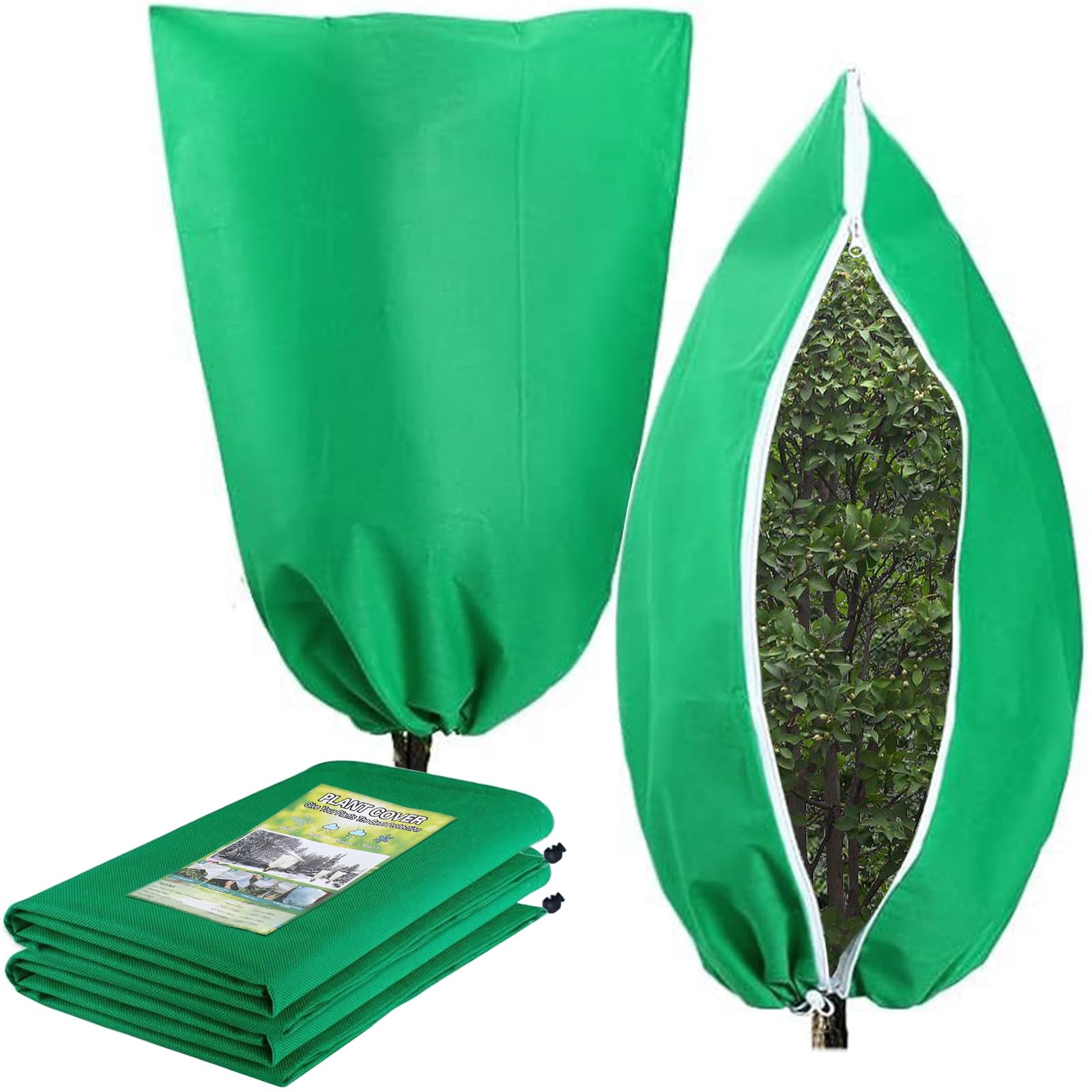 Amazon.com : Plant Covers Freeze Protection, 2 Pack 47.3''×71'' Frost ...