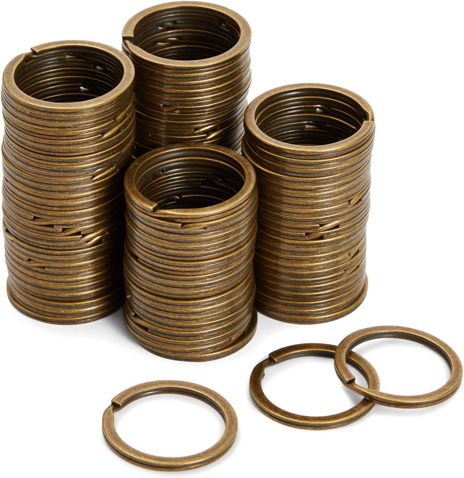 Amazon.com: Bright Creations 100 Count Brass Key Chain Rings Heavy Duty ...