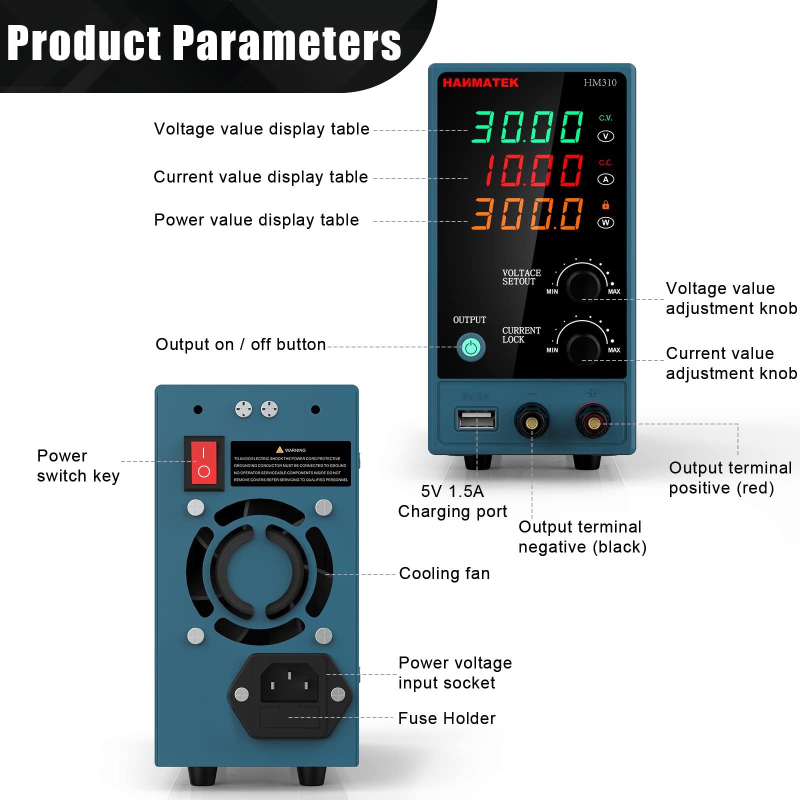 Snapklik.com : Adjustable DC Power Supply (0-30 V 0-10 A)