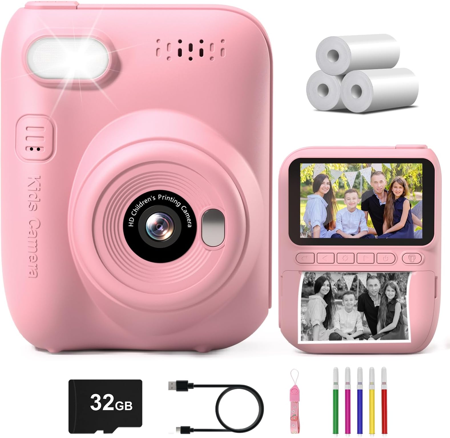Gofunly Kids Camera Instant Print, 3.0'' Big Screen Instant Camera for ...
