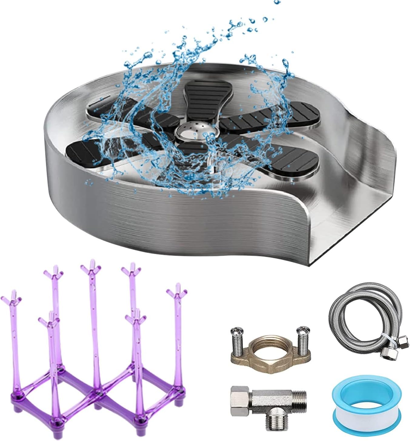 Amazon.com: Glass Rinser, Stainless Steel Glass Rinser for Kitchen ...