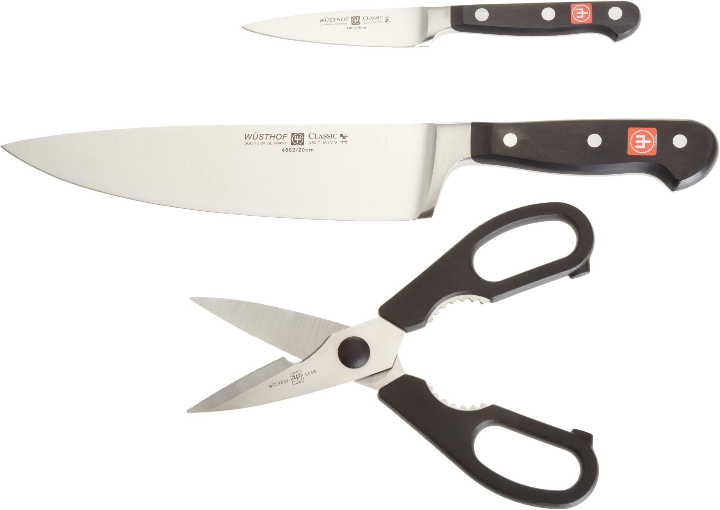 Amazon.com: Wusthof Gourmet 3-Piece Essentials Set with Chef's Knife, Parer, and Shears: Boxed ...