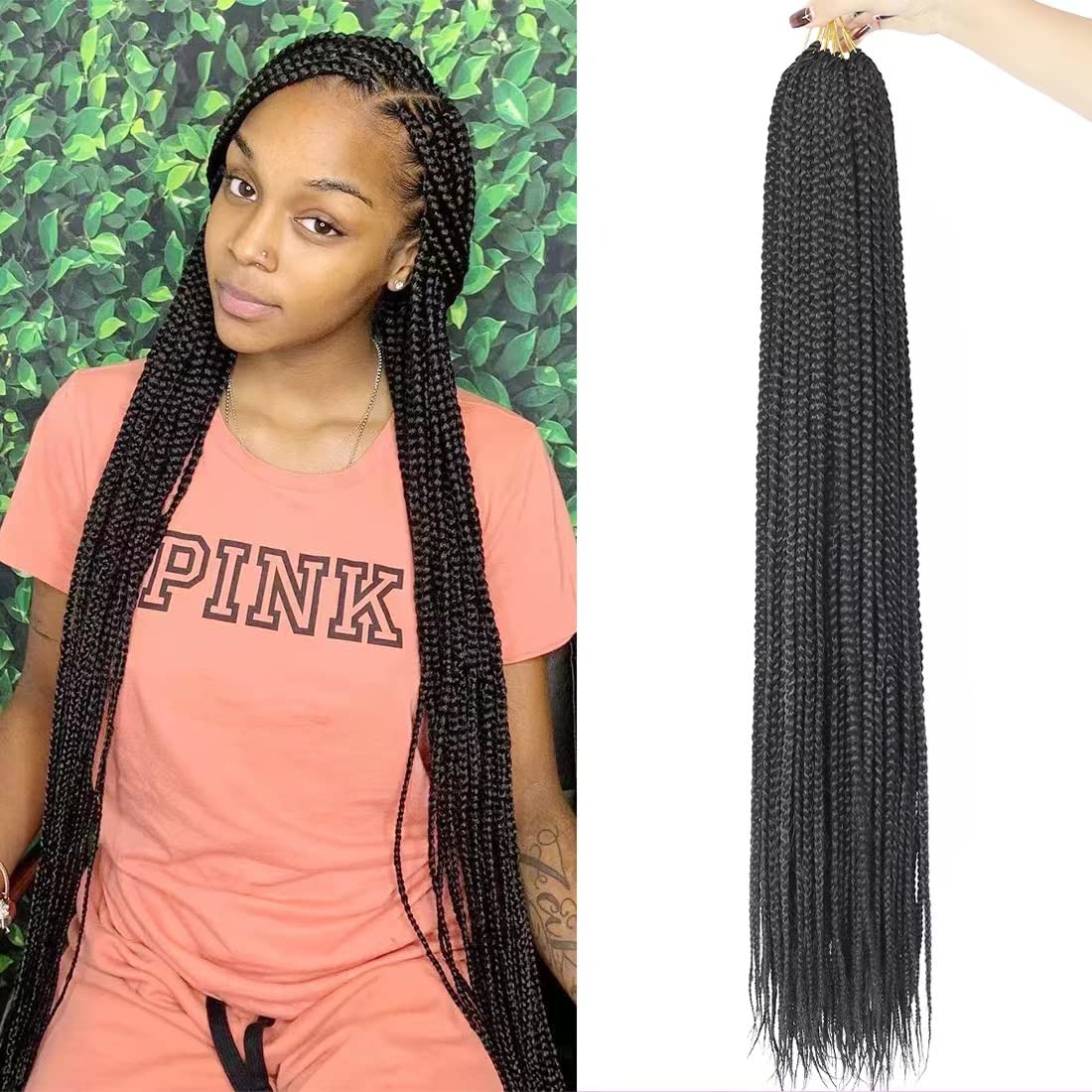 Buy Chicmoi 1 Pack Crochet Box Braids, Natural Black Extra Long 36 Inch ...