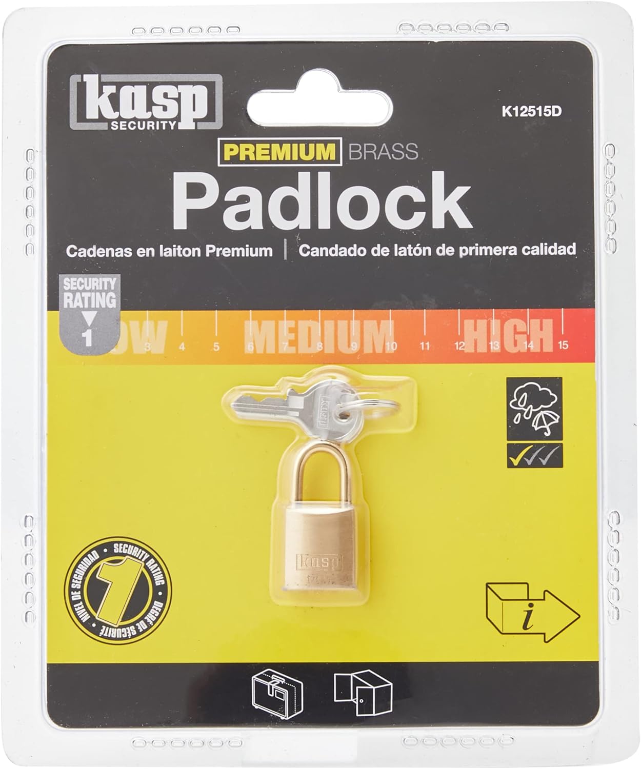 Kasp 125 Series Premium Brass Padlock 15mm - Amazon.com
