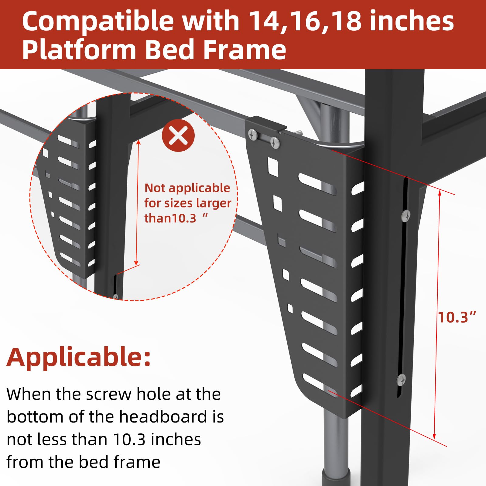 2 PCS Headboard Brackets for Metal Bed Frame,Adjustable Footboard ...