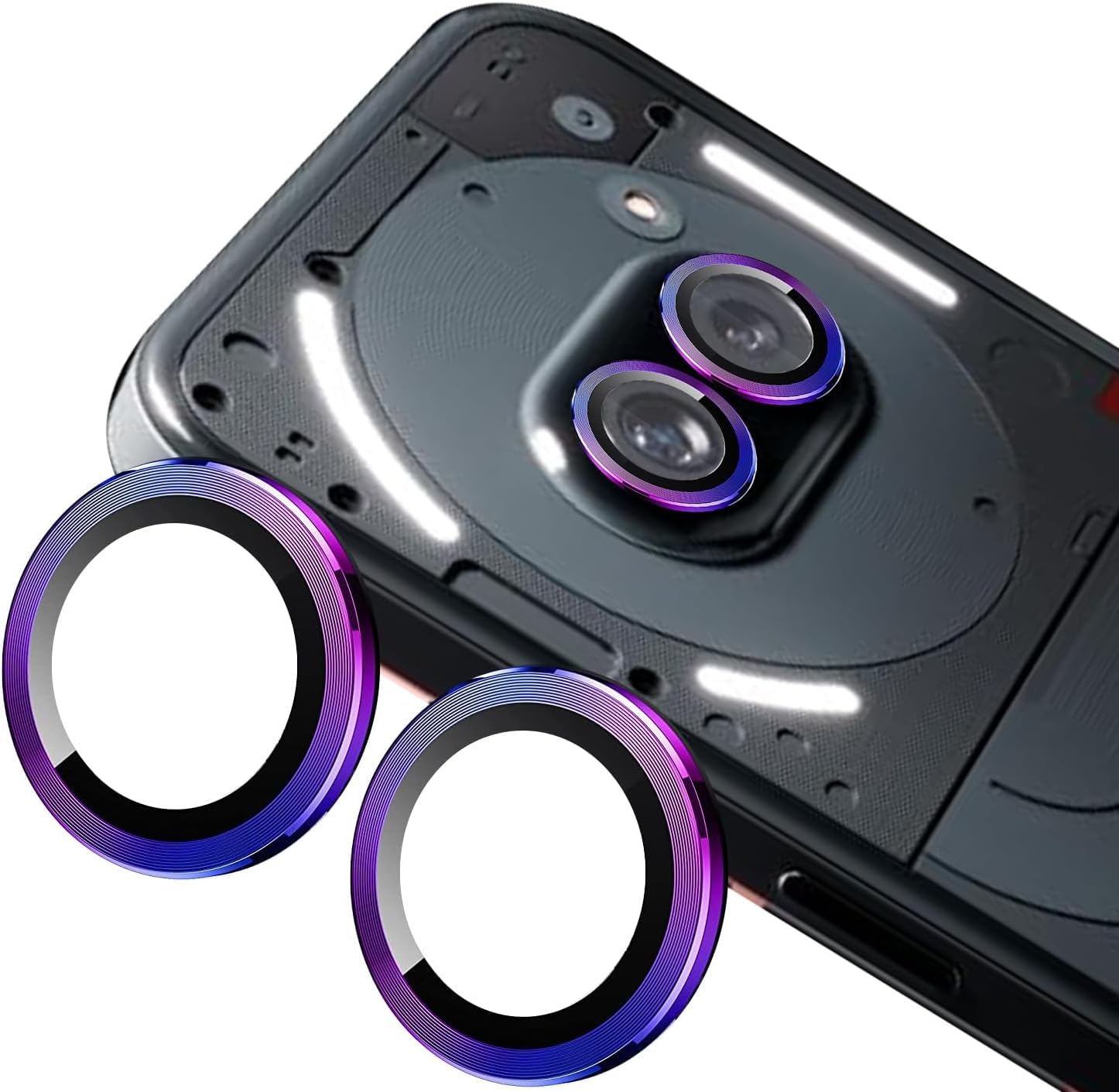 TECH KONNECT Camera Lens Protector for Nothing Phone 2a, Rainbow camera Ring for Nothing Phone ...