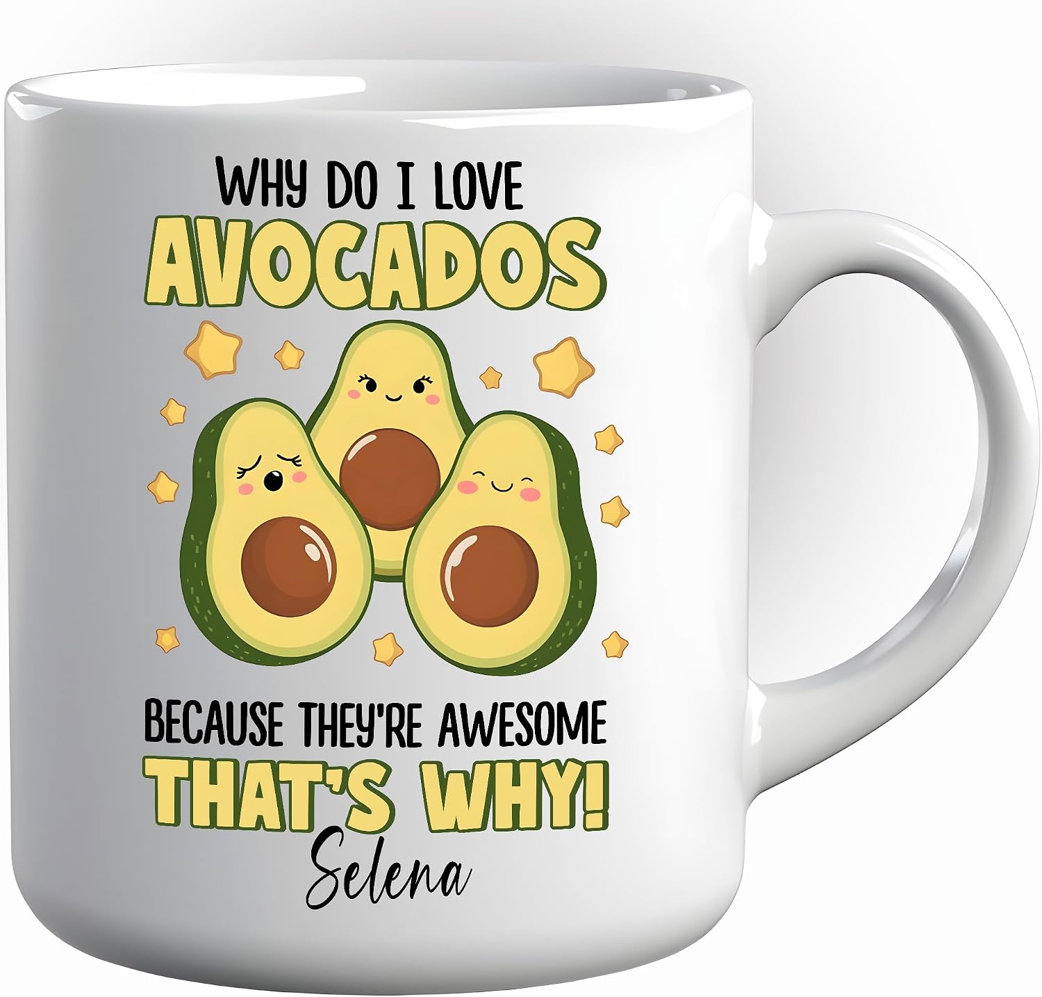 Amazon.com: Customized Cute Avocado Coffee Mug 15 Oz, Personalized ...