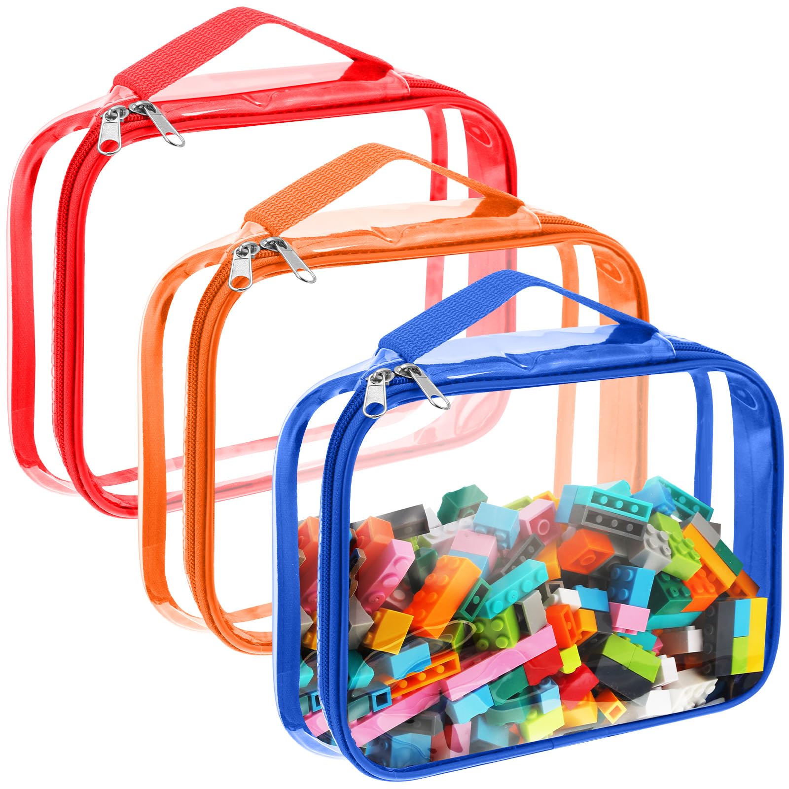 Amazon.com: Sanwuta 3 Packs Toy Storage Bags with Zipper, Clear PVC ...