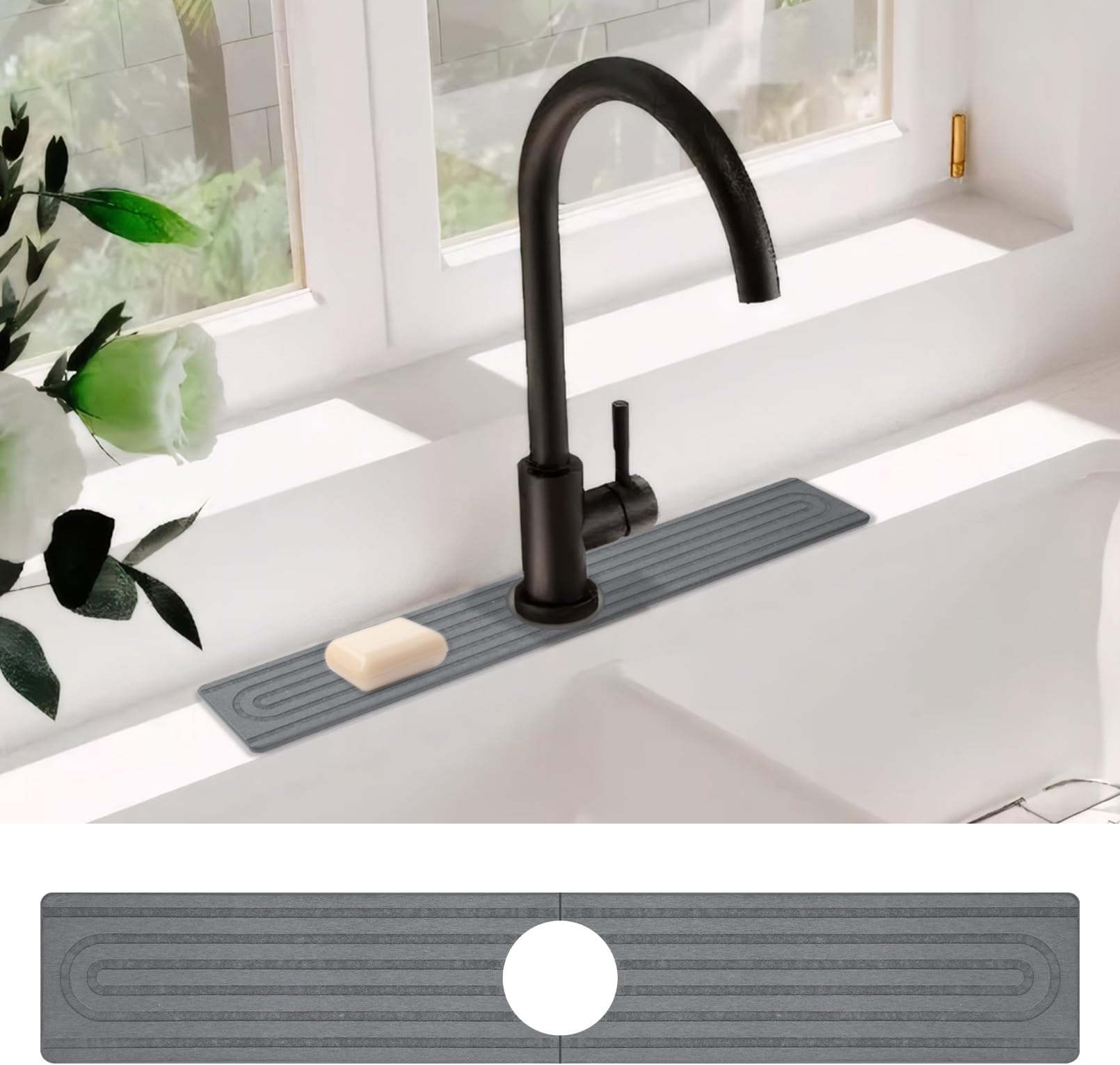 Amazon.com: ZNCZHZN Faucet Mat For Kitchen Sink, 2-Pack Diatomite ...