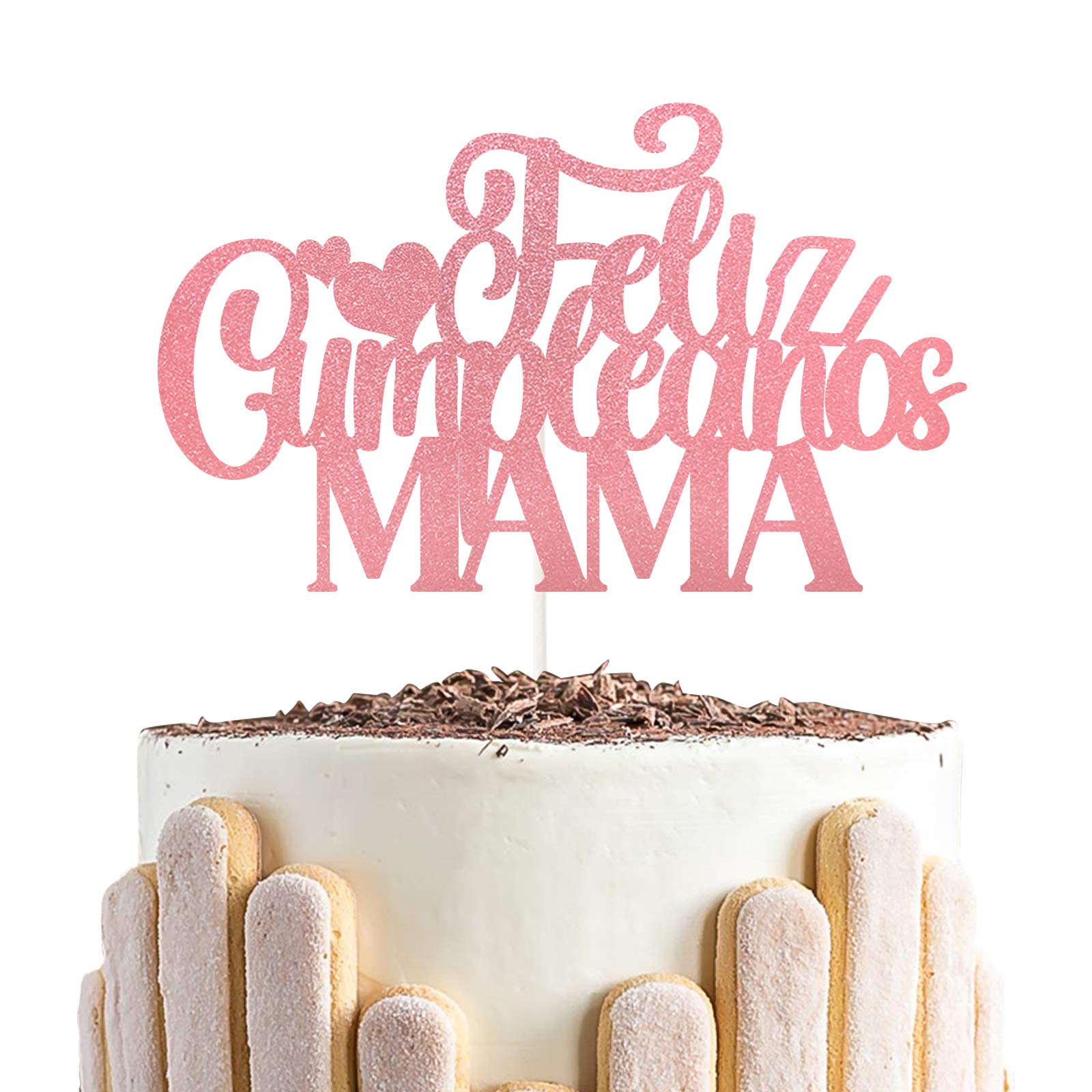 Buy Feliz Cumpleanos Mama Cake Topper Pink Glitter Mother S Day Mom