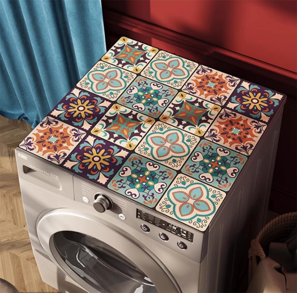Amazon.com: FengFaer Daisy Washer Dryer Top Cover Mat Flowers Dust ...