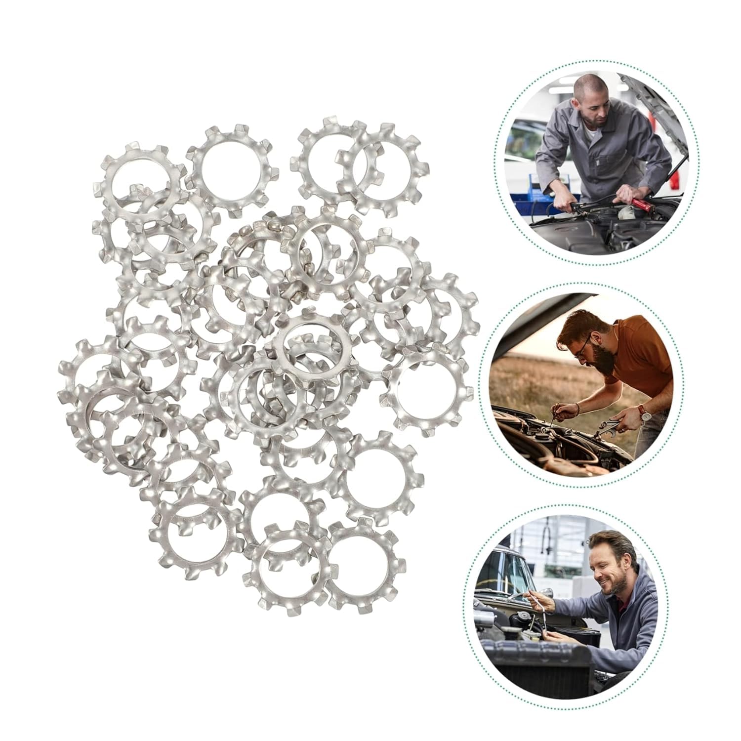 Snapklik.com : M10 Stainless Steel External Tooth Star Lock Washers