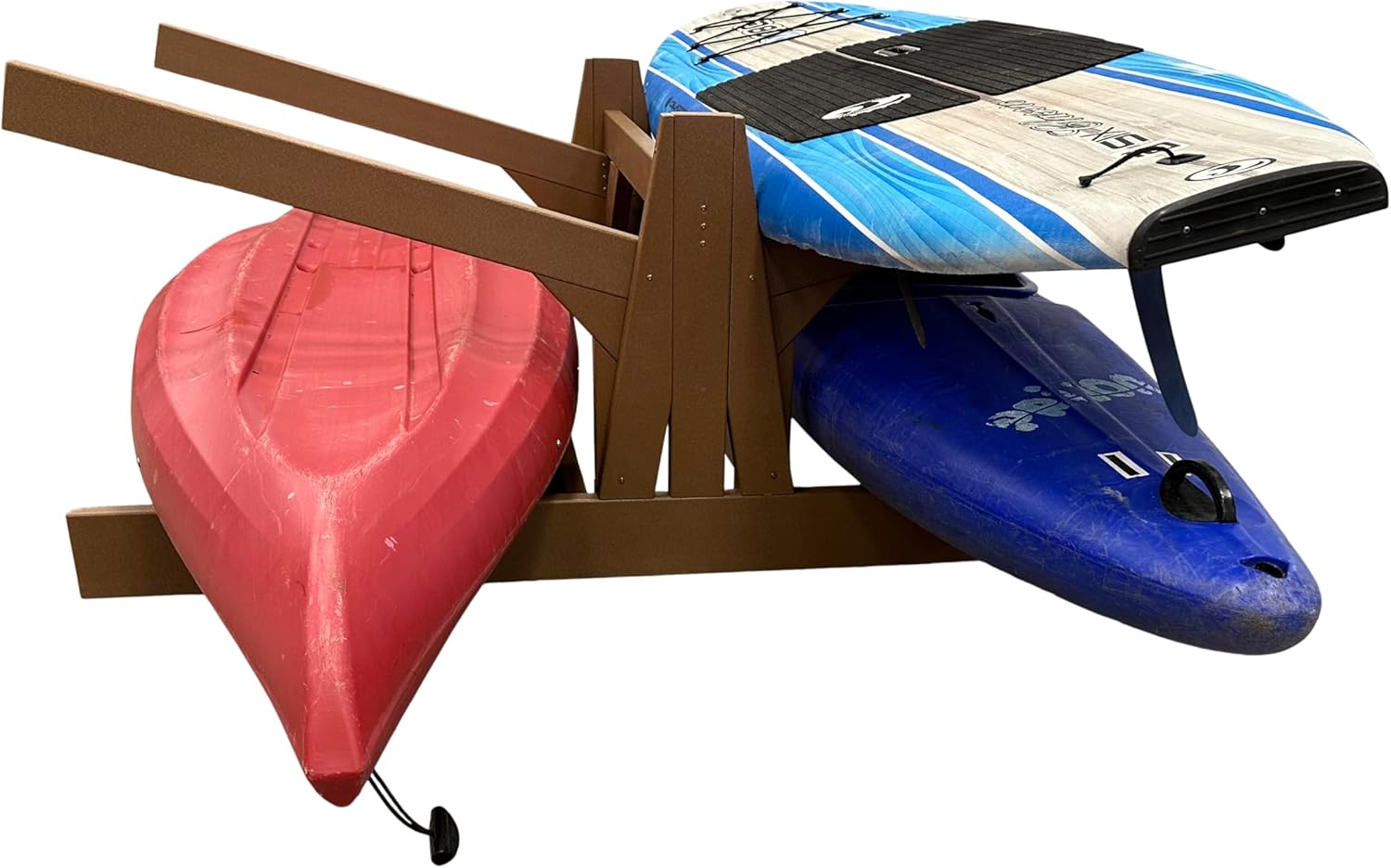Amazon.com: Double sided Freestanding Recycled Poly Kayak Rack ...