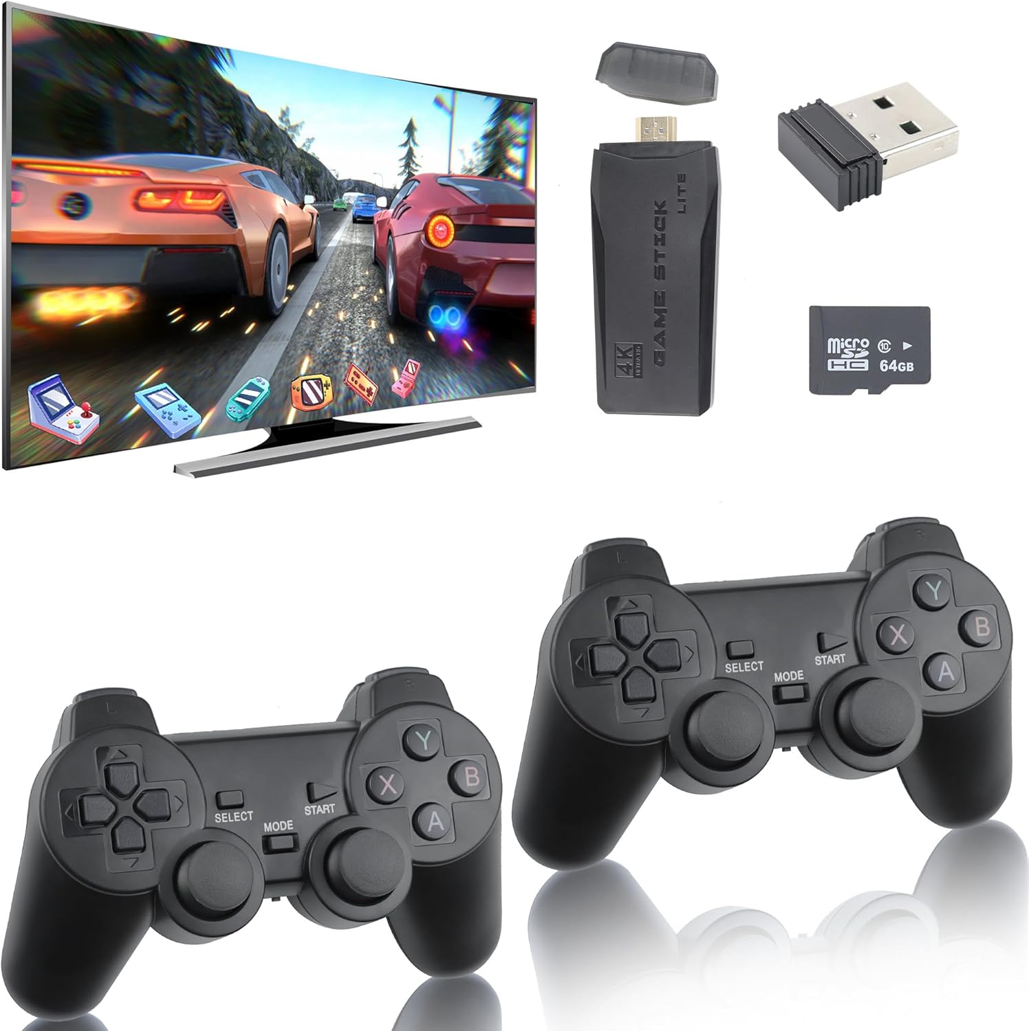 Amazon.com: Wireless Retro Game Console, Retro Game Stick with Built-in ...