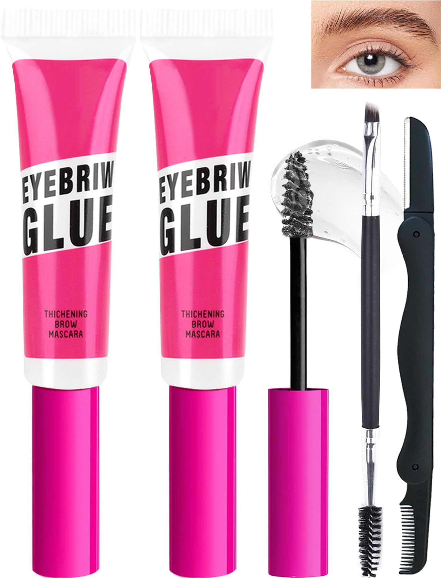 Amazon.com : Clear Eyebrow Setting Gel-2 Pcs Transparent Thickening ...