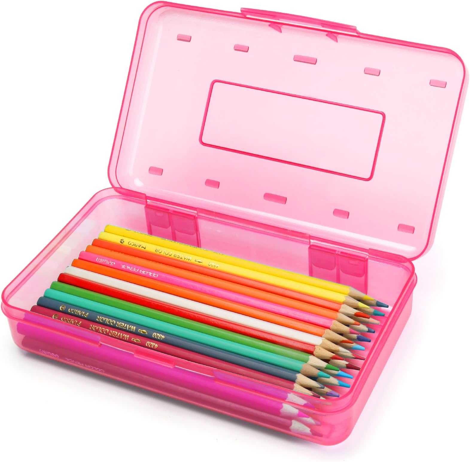 Amazon.com: Sterilite Pink Transparent Pencil Case Box : Office Products