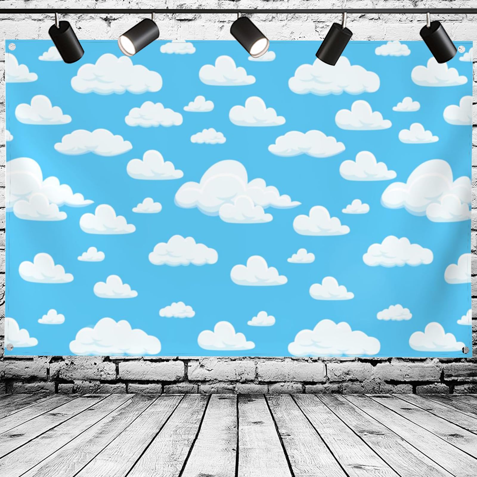 Children Party Decoration Backdrop Cartoon Dog House - 7x5 FT Blue Sky ...