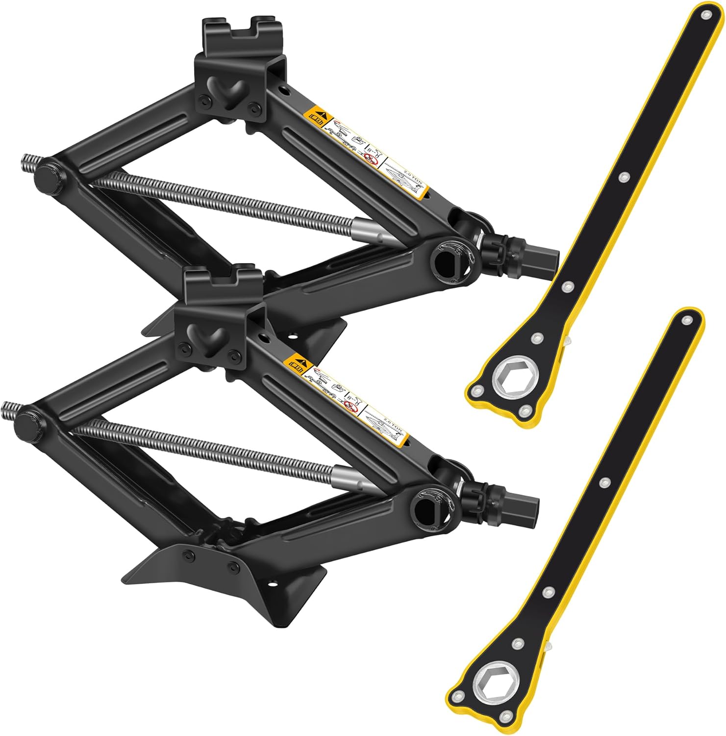Amazon.com: Upgraded Scissor Lift Jacks 2 Set - Adjustable Travel ...