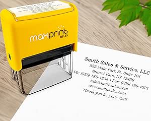 Amazon.com : MaxPrint XX-Large Size Self Inking Custom Stamp - Up to 8 Lines of Text - Over 12 ...