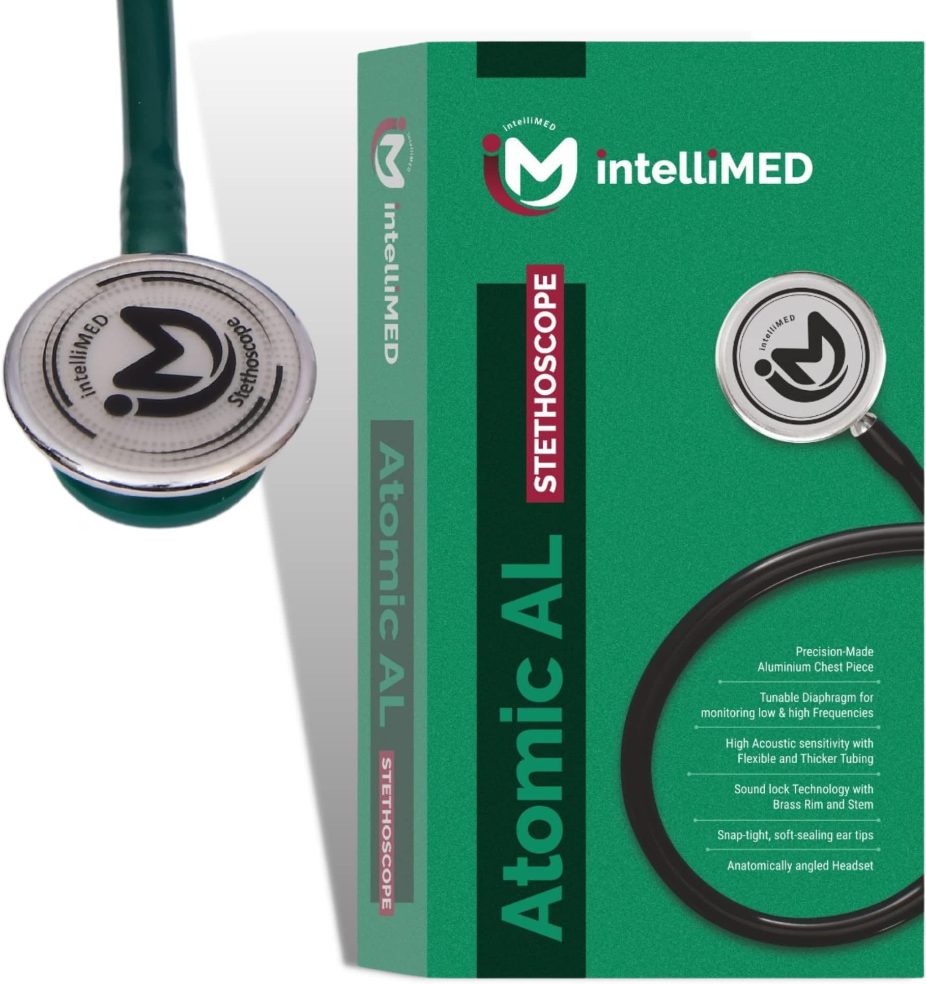intelliMED Atomic Stethoscope, 1100 series Aerospace grade chest piece ...