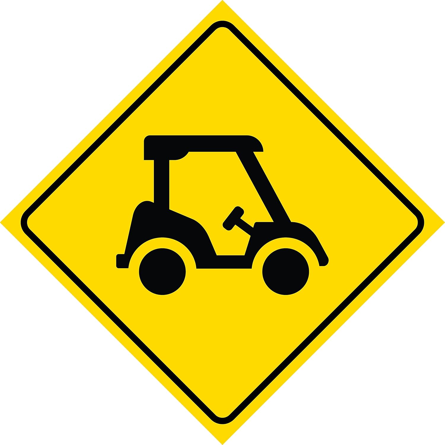 Amazon.com: 2 Pack - Aluminum Yellow Diamond Caution Golf Cart Crossing ...