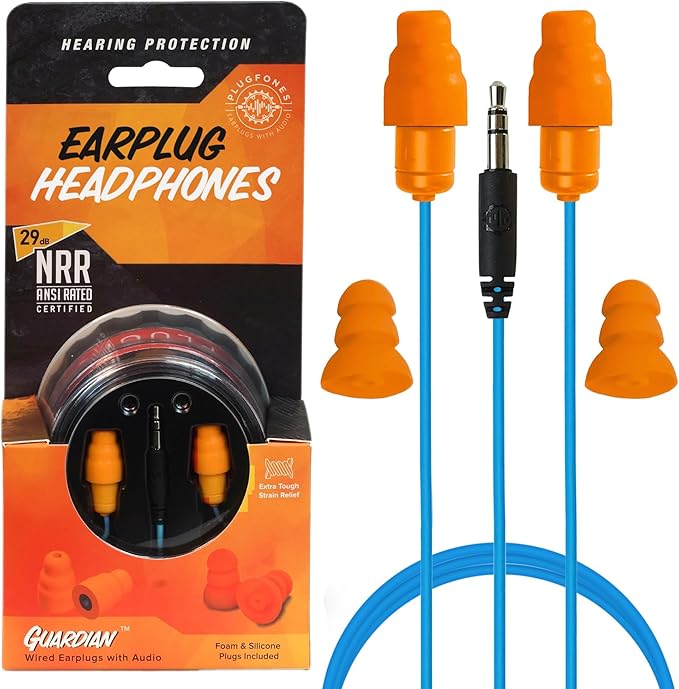 Amazon.com: Plugfones Guardian Earplug Headphones - OSHA Approved Noise ...