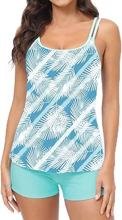 Amazon.com: Today Womens Tankinis Swimsuits with Shorts Adjustable ...