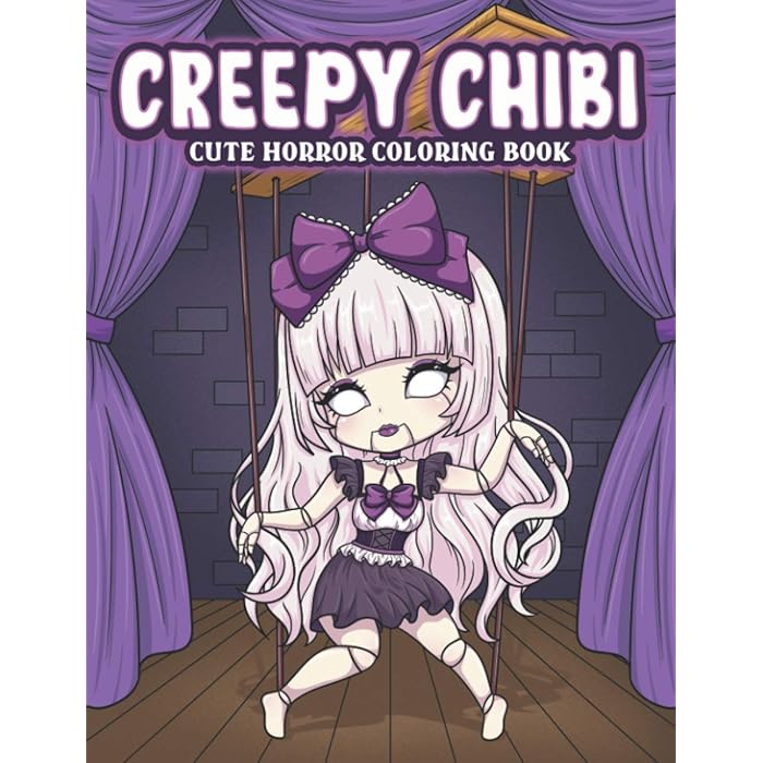 Buy Creepy Chibi Cute Horror Coloring Book: Spooky Coloring Pages with ...