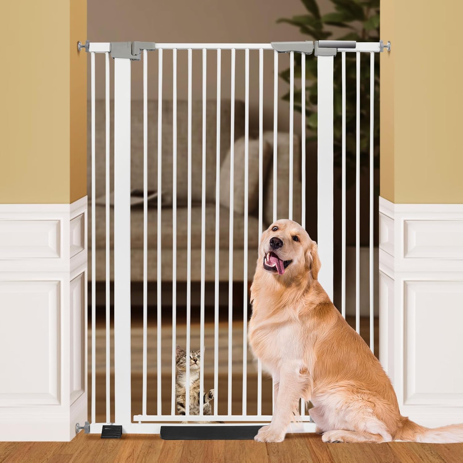 Amazon.com: 51.18" Extra Tall Pet Gate Indoor - Sturdy Cat Gate with ...