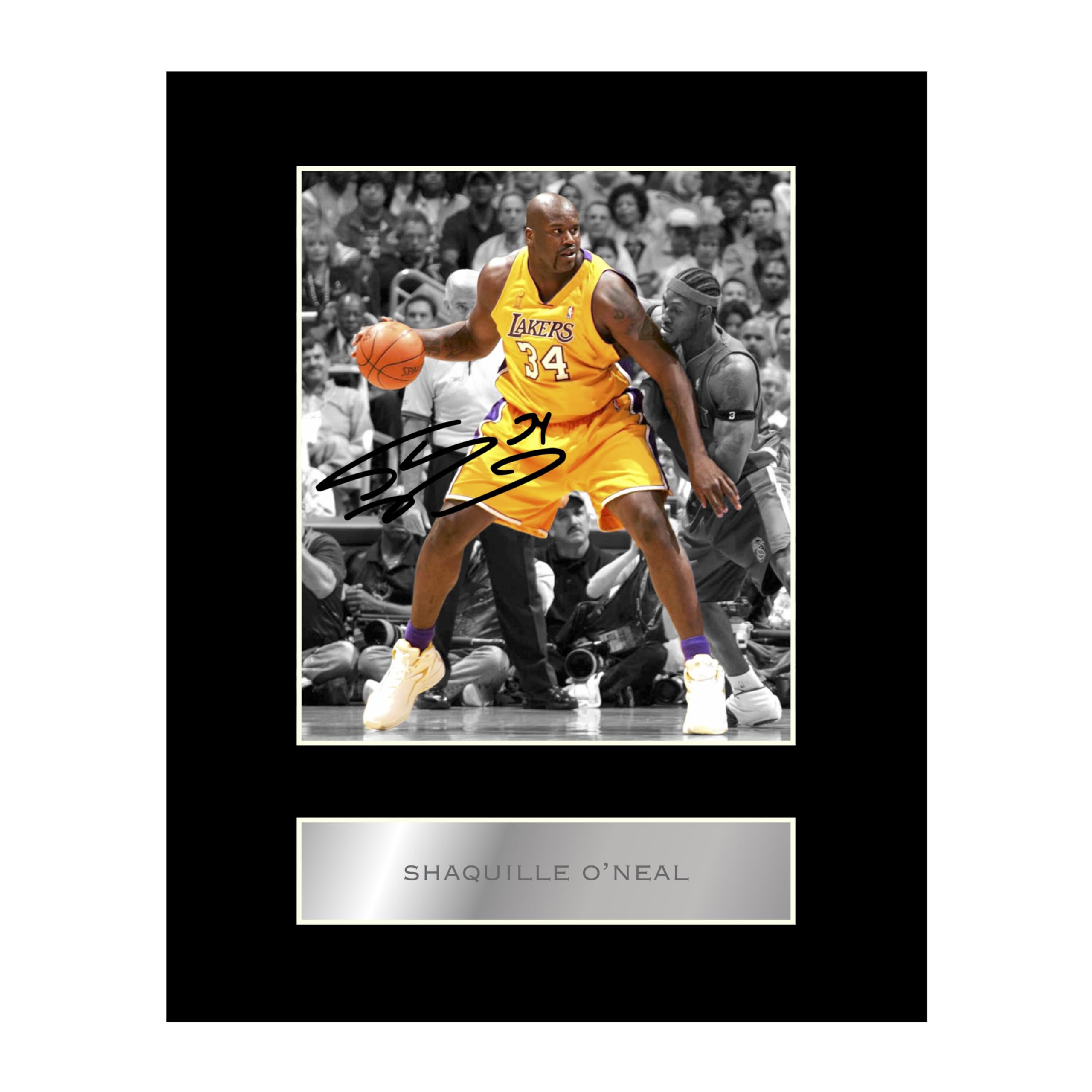 Amazon.com: Shaquille O'Neal Pre Printed Signature Signed Mounted Photo ...