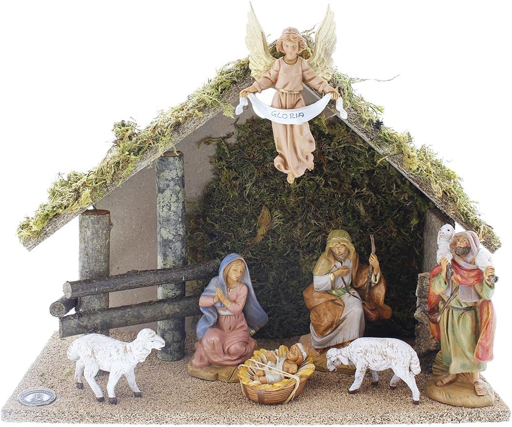 Amazon.com: Fontanini by Roman, Italian Stable with 16-Piece Set, 5 ...