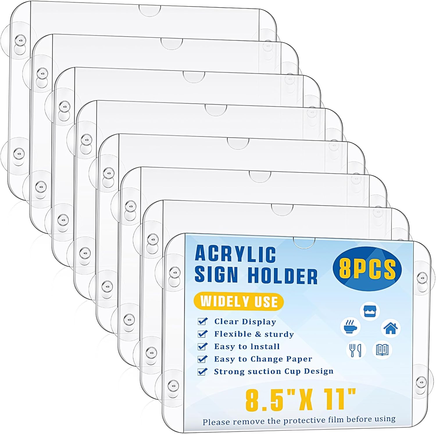Amazon.com : Handepo 8 Pcs Acrylic Window Sign Holder Bulk with Suction ...